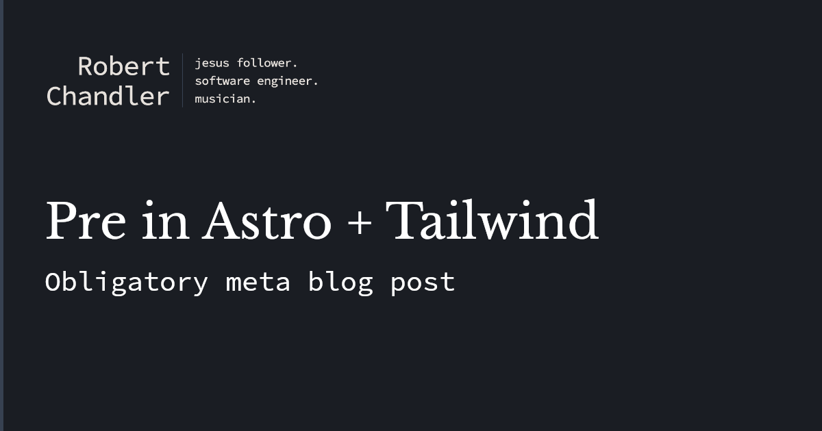 Pre in Astro + Tailwind